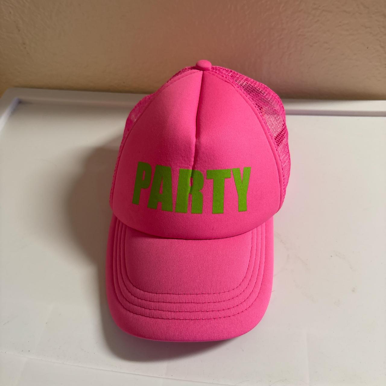 Pink and Green Party baseball cap | Depop