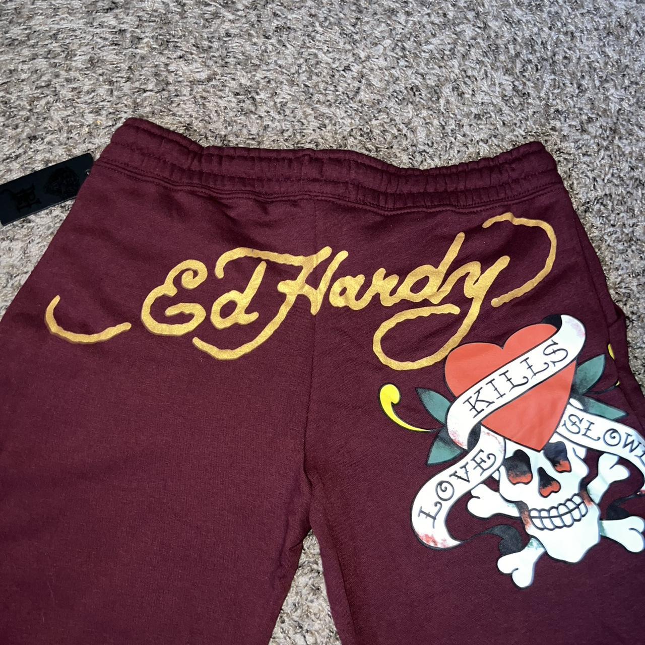 Size large in women sweat pants Ed Hardy brand Brand... - Depop