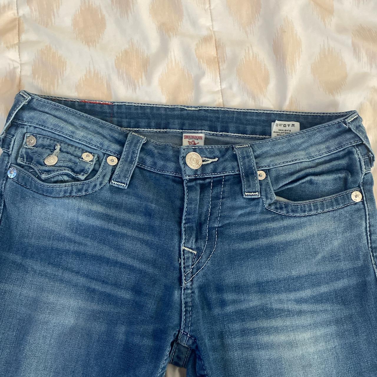 -straight cut true religions- -light wash -perfect... - Depop