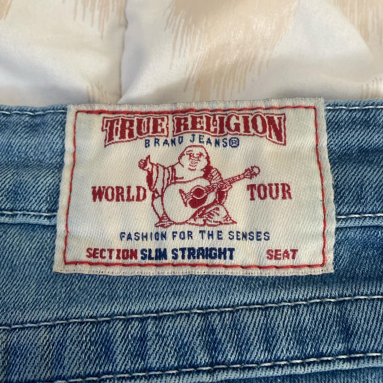 -straight cut true religions- -light wash -perfect... - Depop