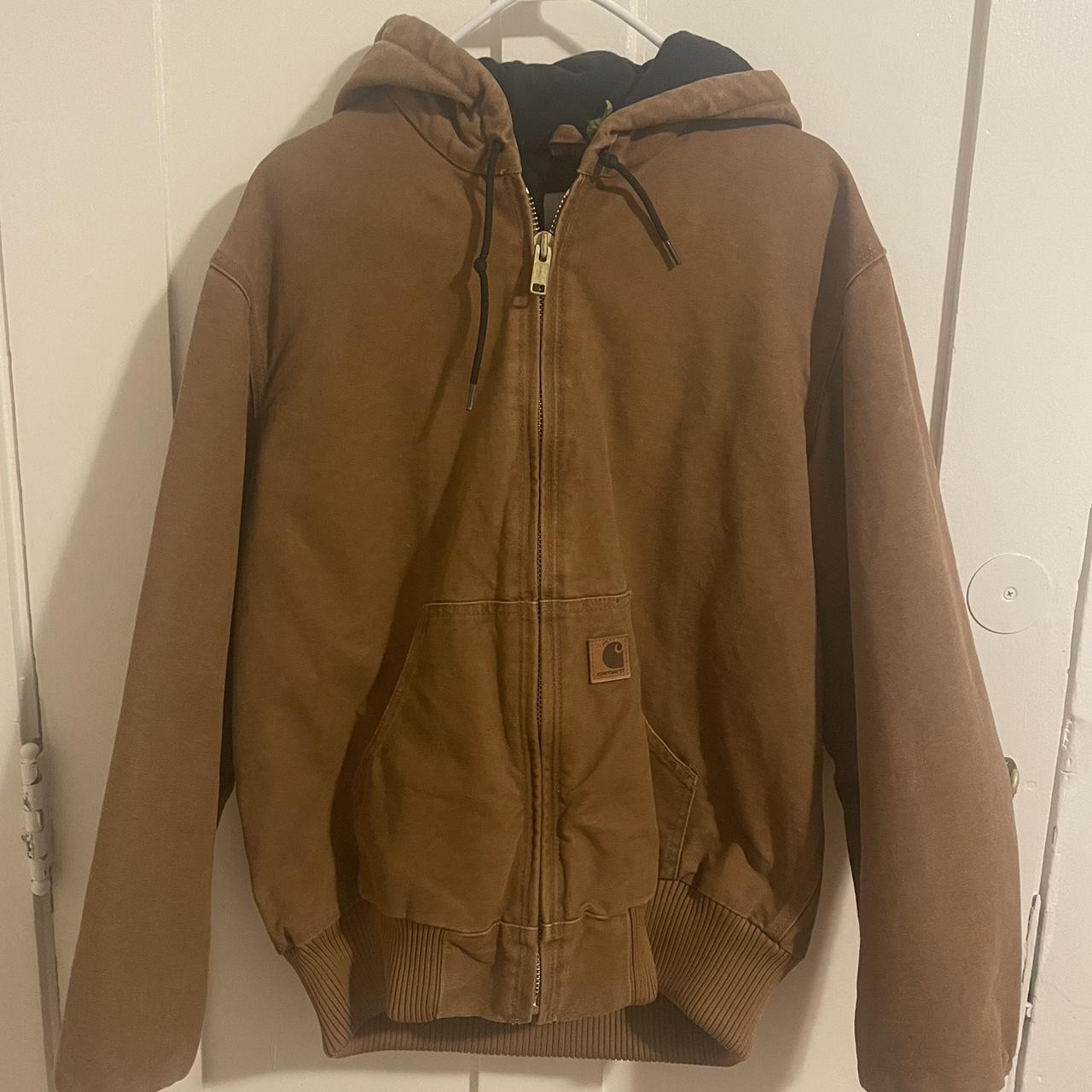 Carhartt Men's Khaki and Brown Jacket | Depop