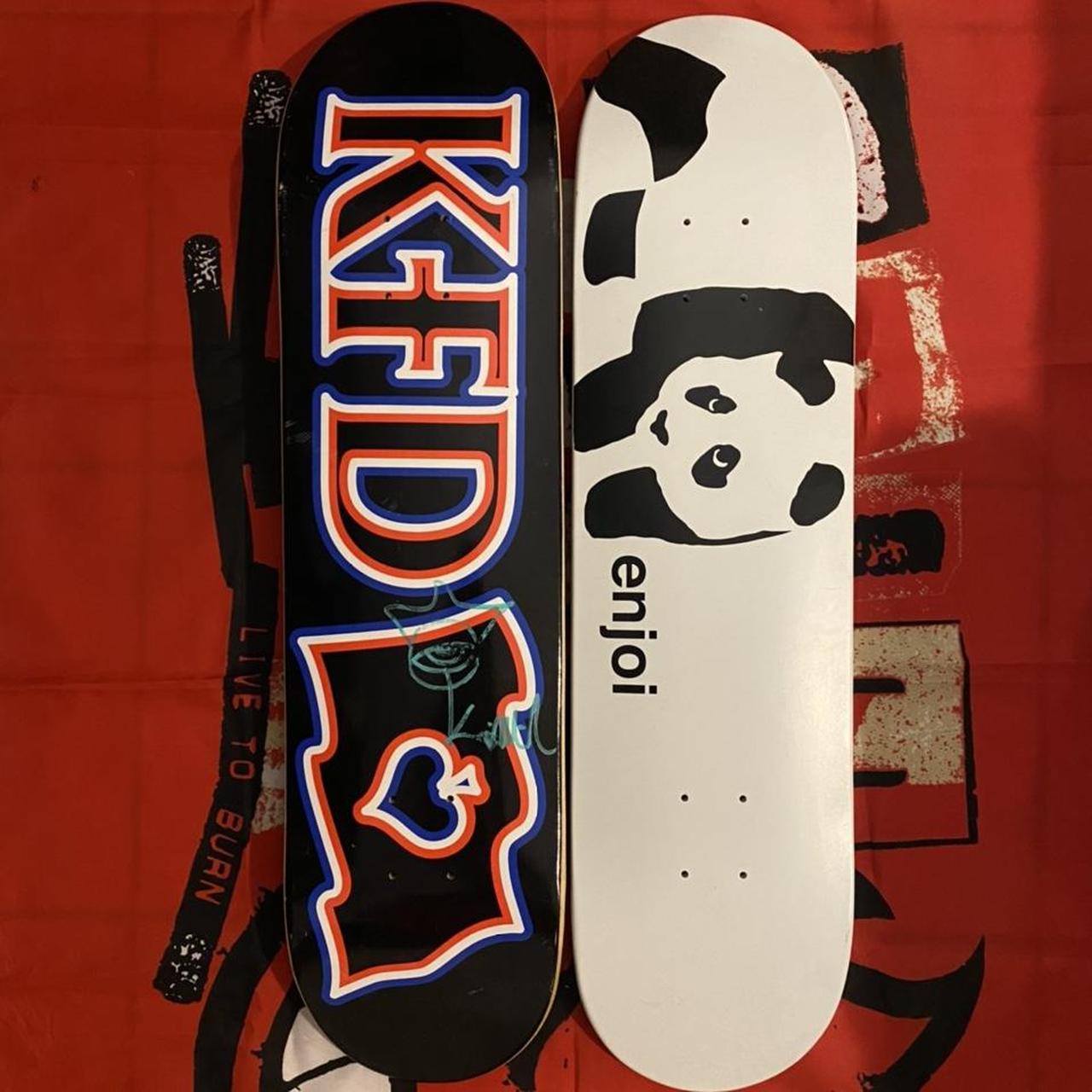 Enjoi skateboard & KFD skateboard signed by Kris... - Depop