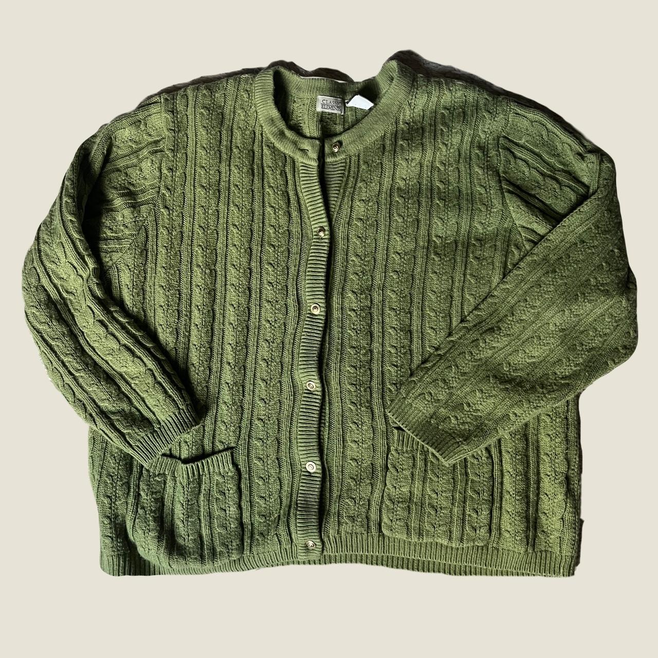 Vintage green knit cardigan! So cute and warm