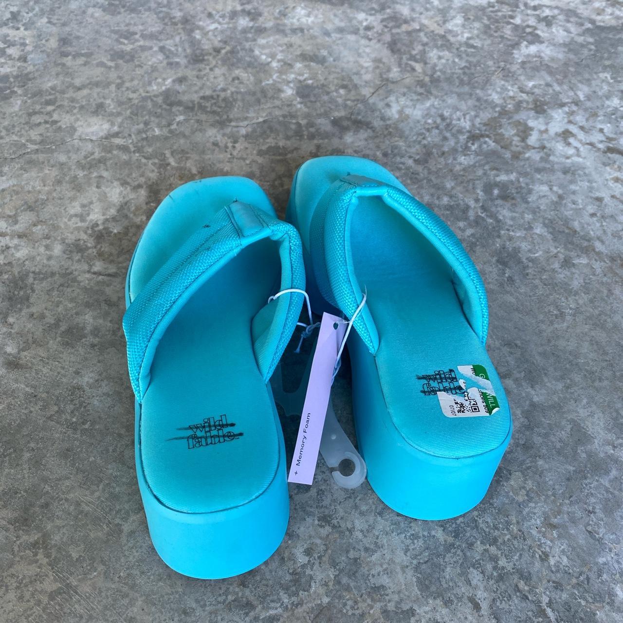 wild fable 2000s blue platform sandals size 6 or... - Depop