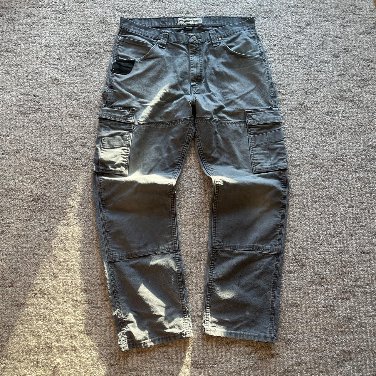 Wrangler Riggs Vintage Cargo Pants Grey with an aged... - Depop