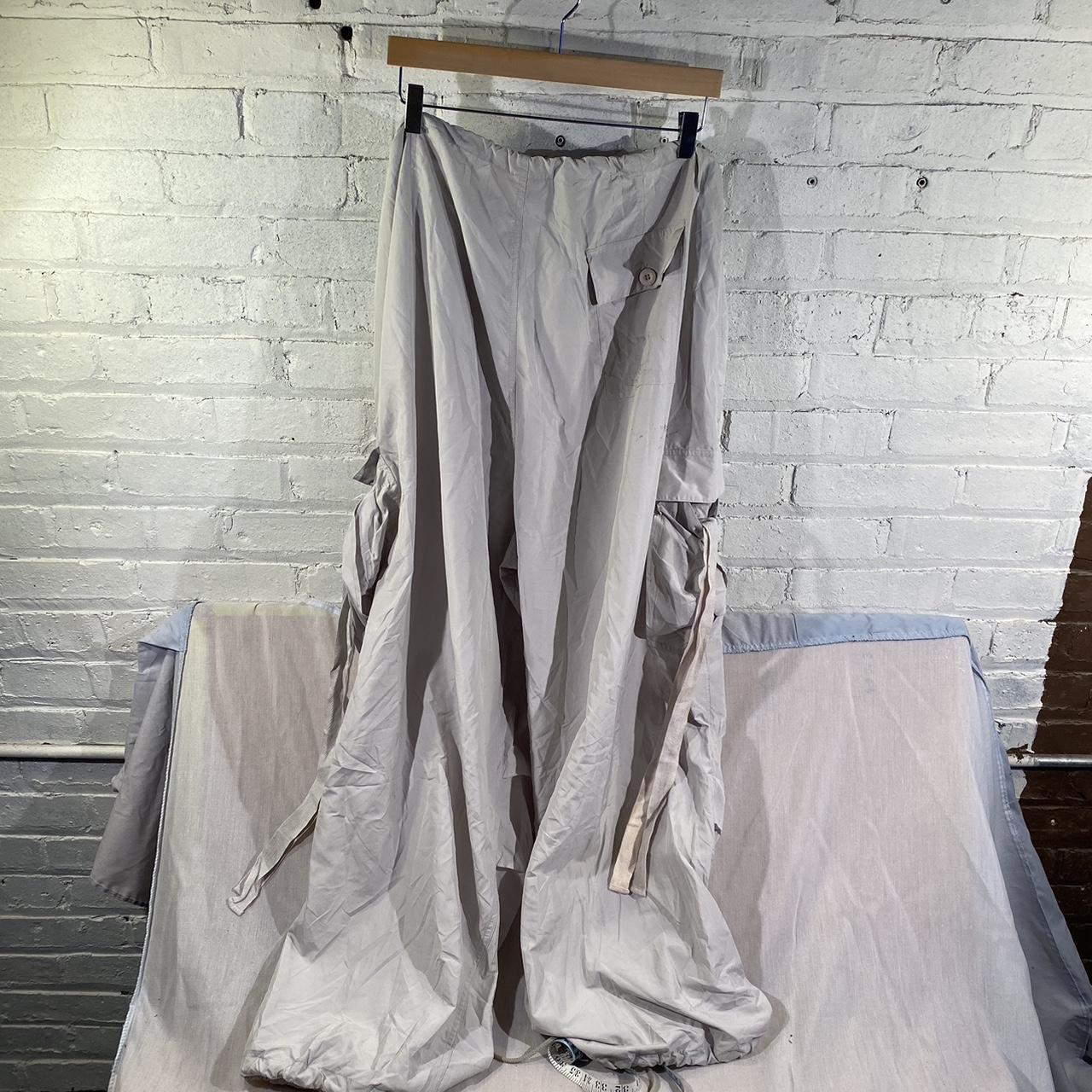Y2K light grey, super baggy UFO raver cargo pants.... - Depop
