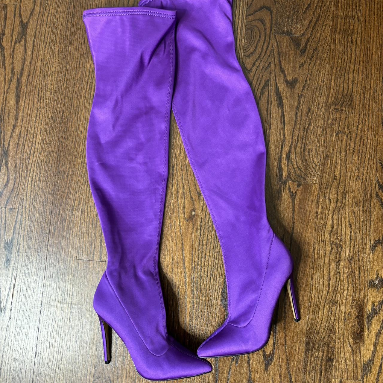 steve madden purple thigh high boots - Depop