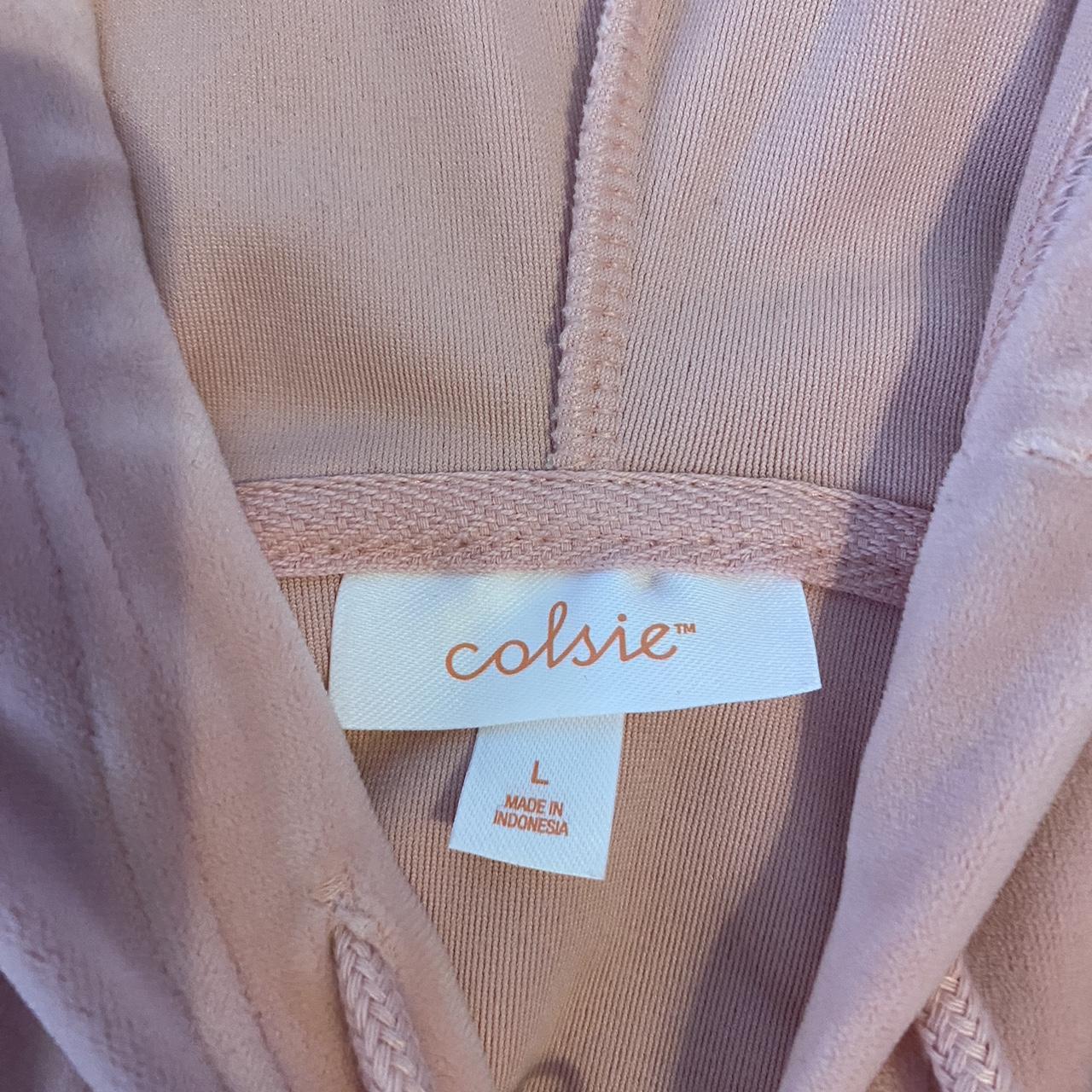 target brand colsie velvet pink cropped hoodie size... - Depop