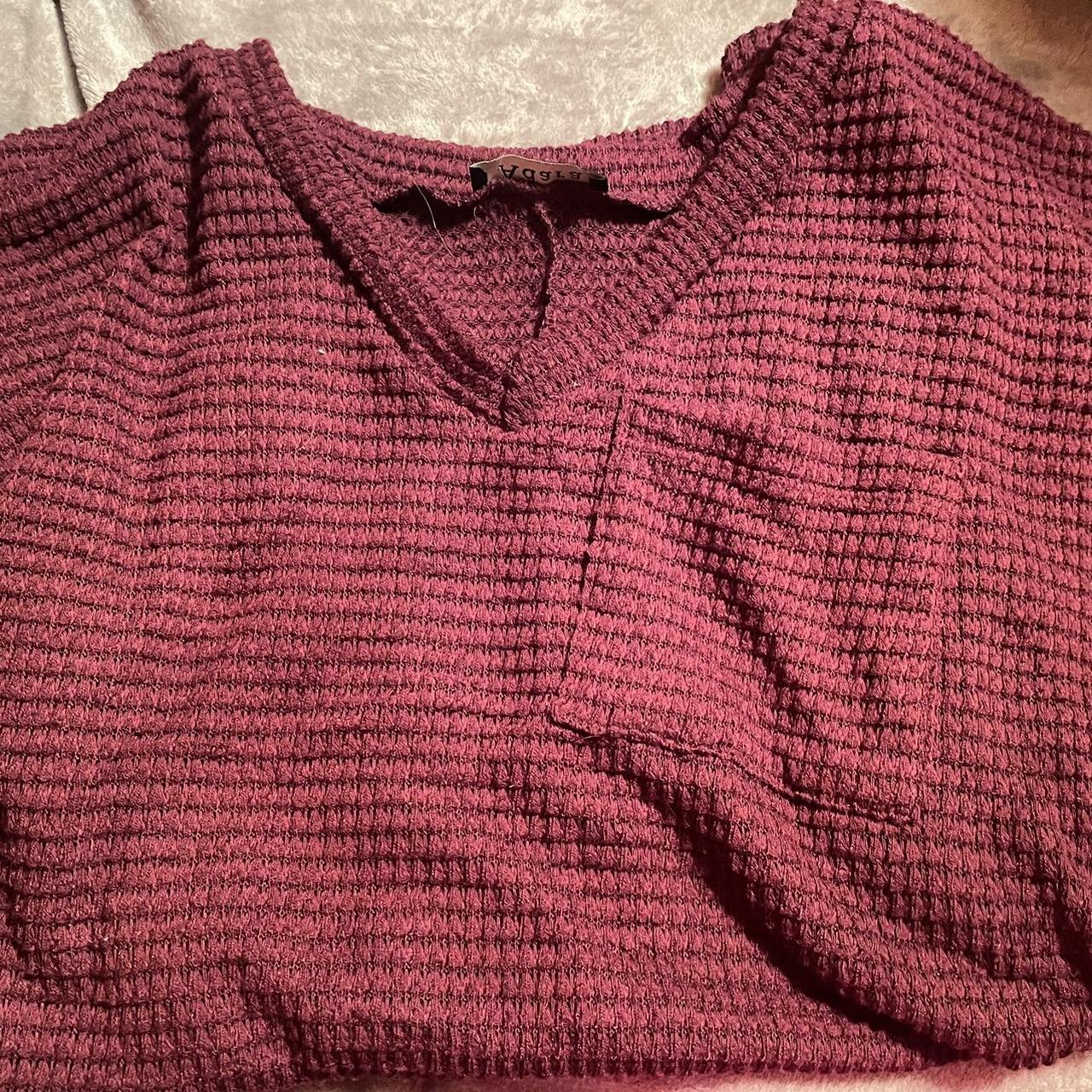 Maroon knitted top - Depop