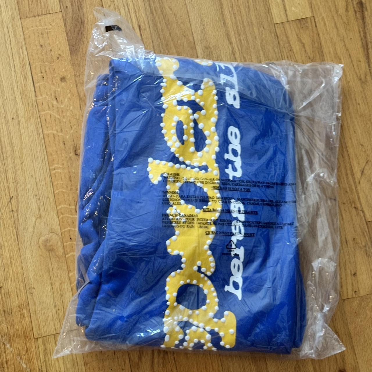 BLUE AND YELLOW SPIDER SWEATPANTS BRAND NEW SIZE... | Depop