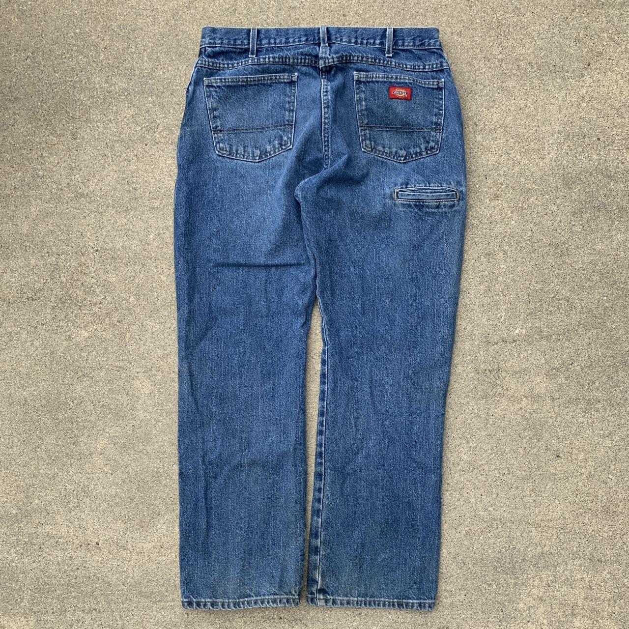 dickies red tag blue jeans workwear logo denim 🌀... - Depop