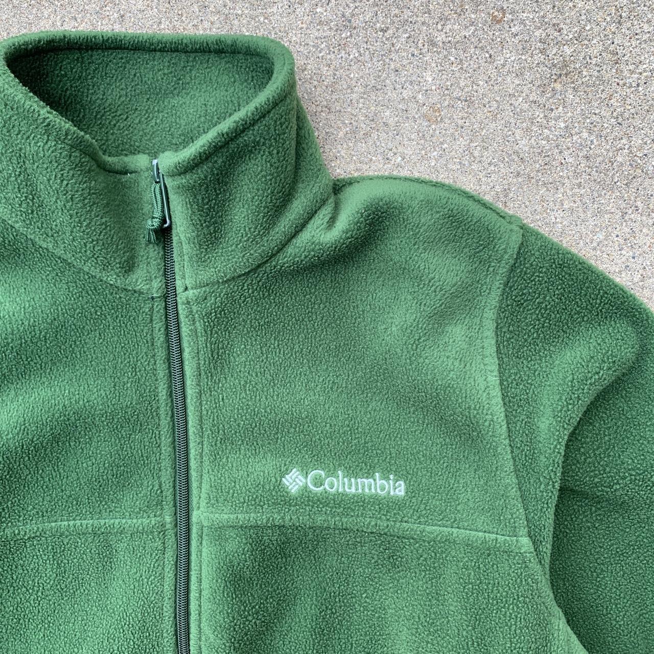 Columbia fleece zip up jacket green SO SOFT and... - Depop