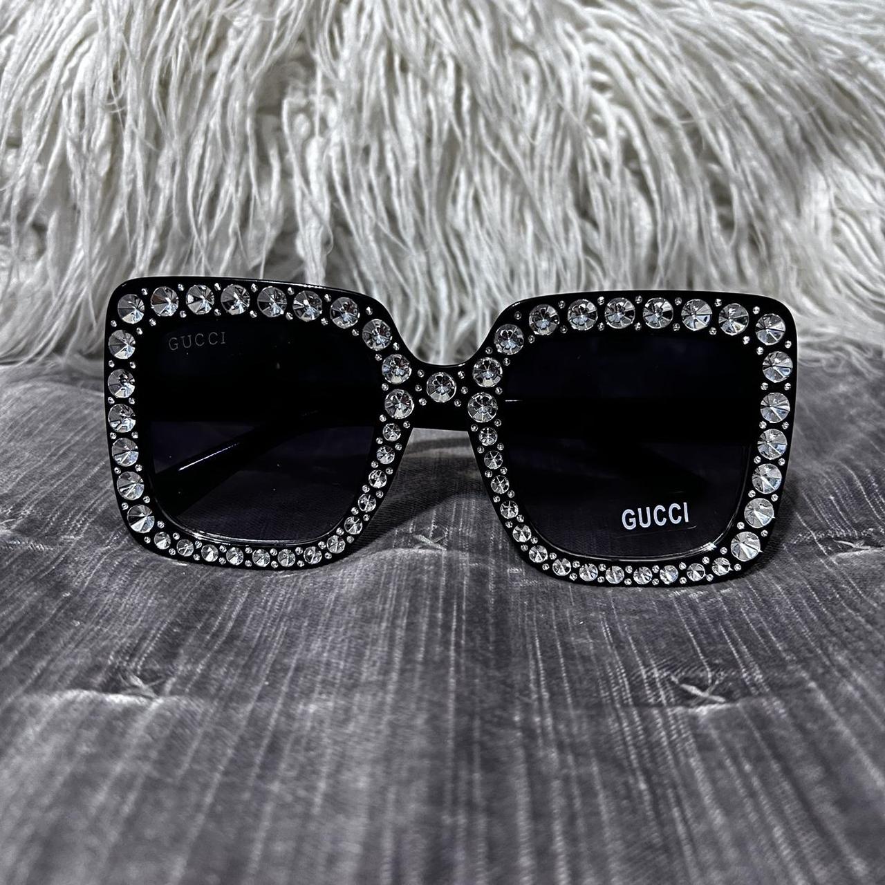 Gucci Sunglasses With Rhinestones Condition: Brand... - Depop