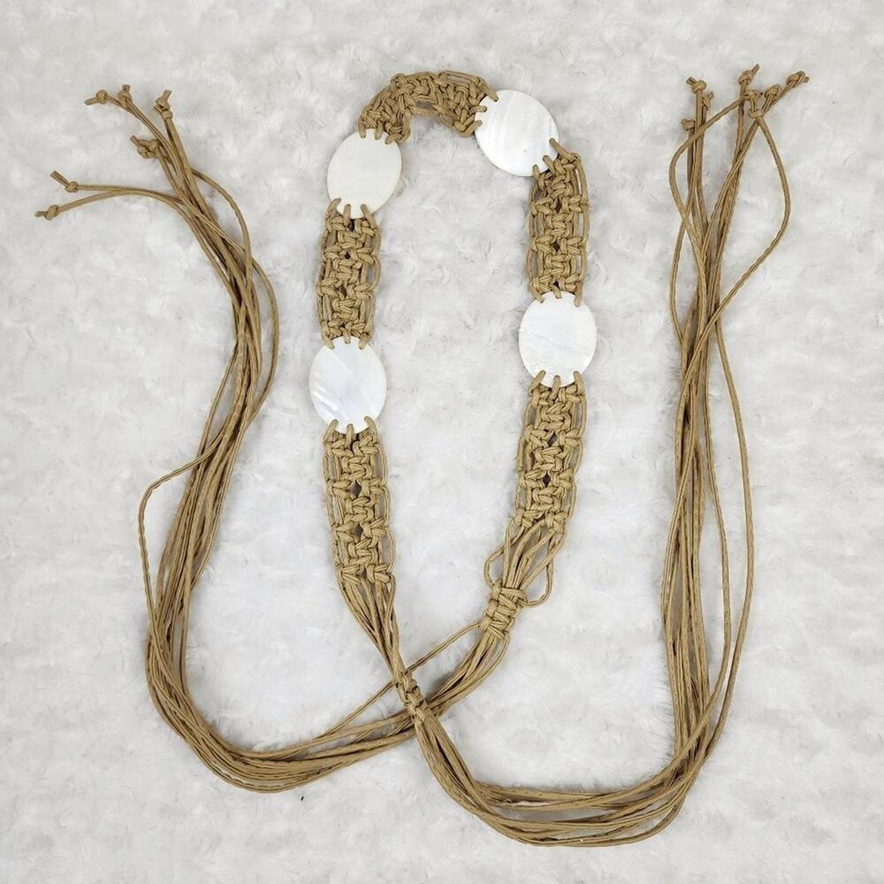 Natural Artisan Seashell Macrame Tassel Belt. *... | Depop