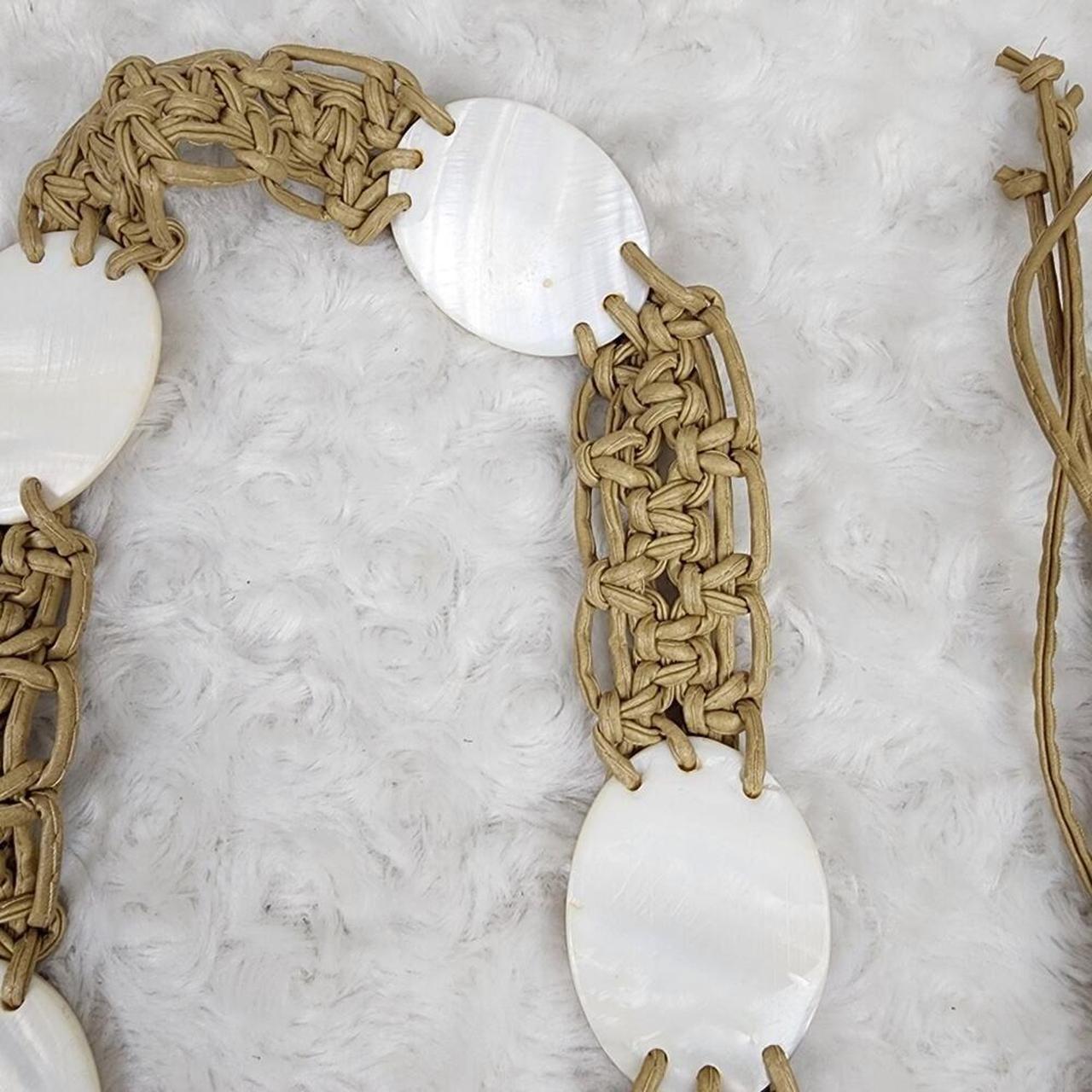 Natural Artisan Seashell Macrame Tassel Belt. *... | Depop