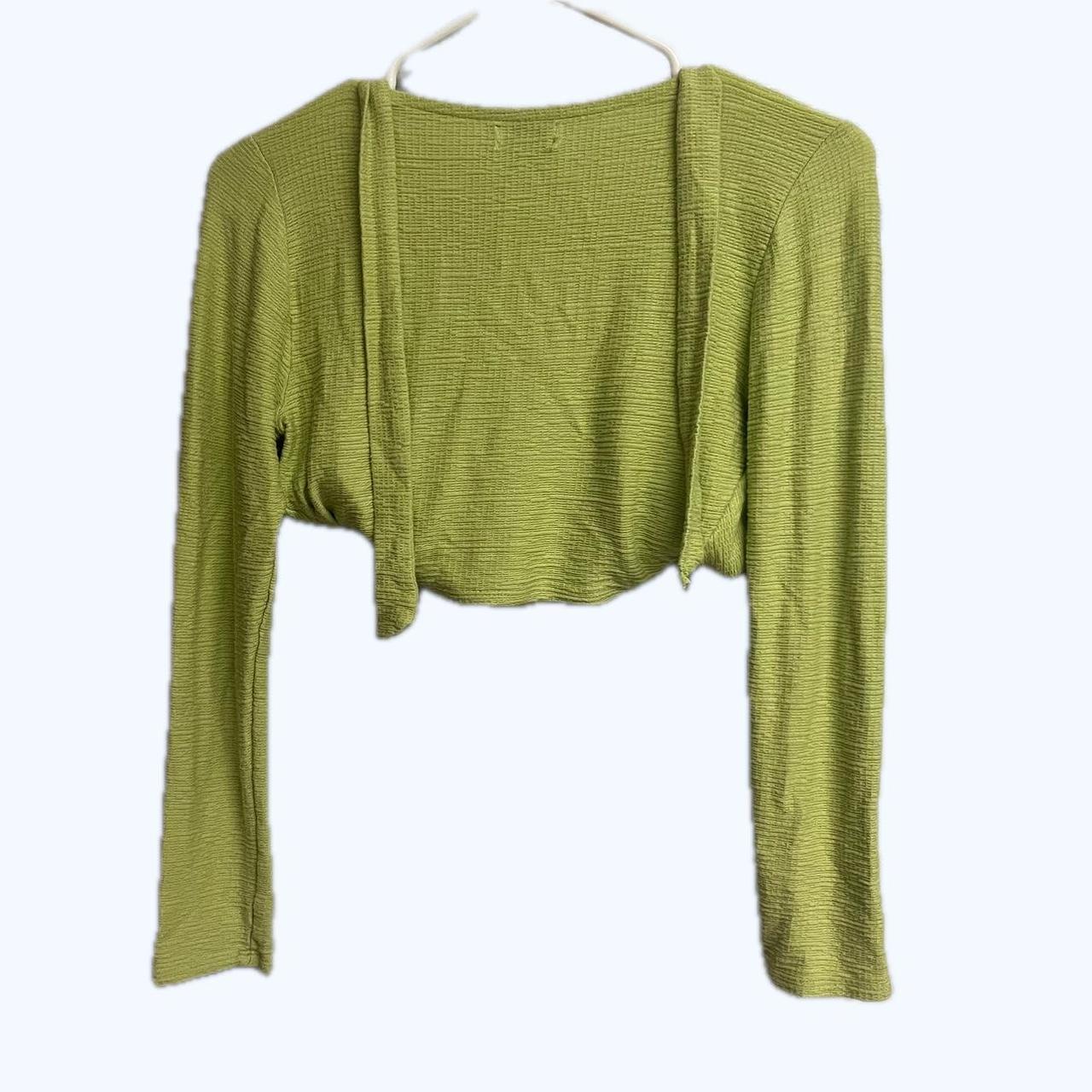 Green going-out top. The long ties on the side can... - Depop