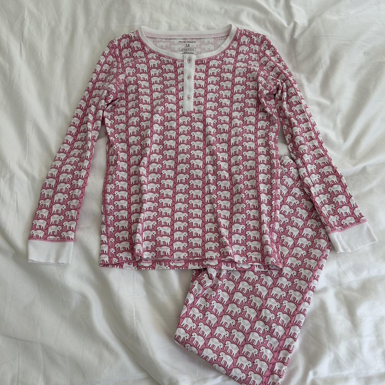 roller rabbit kids pink elephant hathi pajama... - Depop