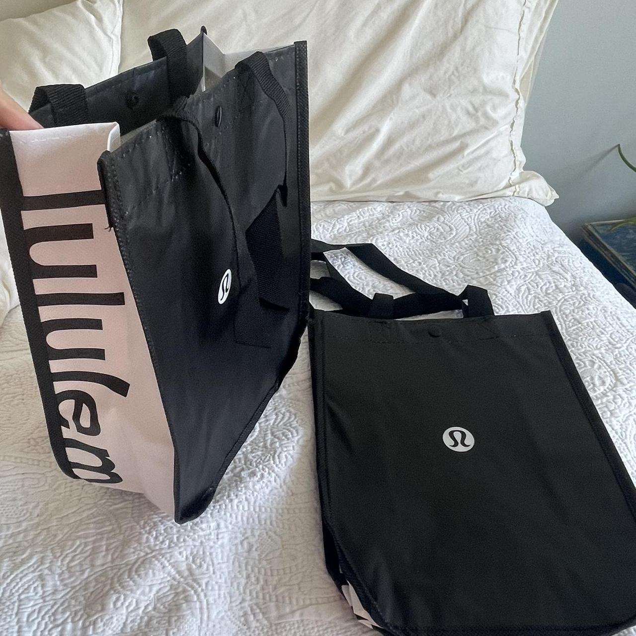 Lululemon Women's Black and White Bag | Depop