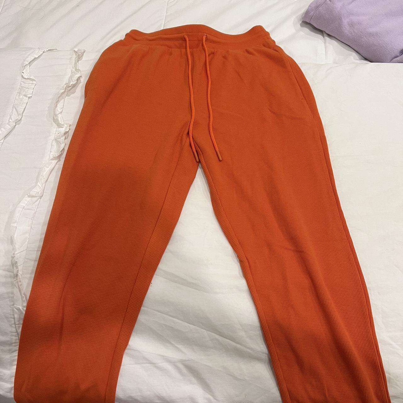 Aritzia Sunday best orange thermal joggers with... - Depop