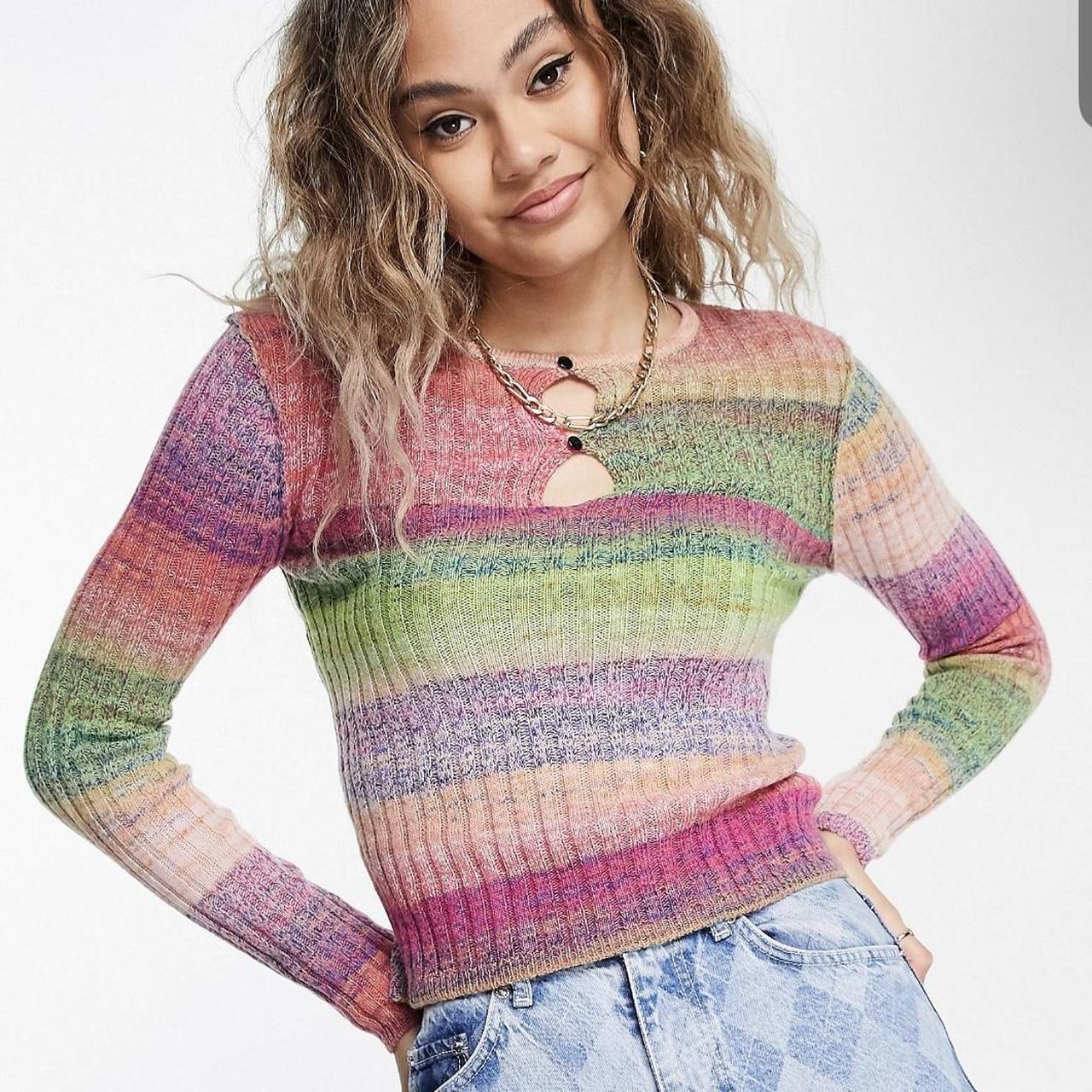 Asos Design jumper in space dye with super cute cut... - Depop