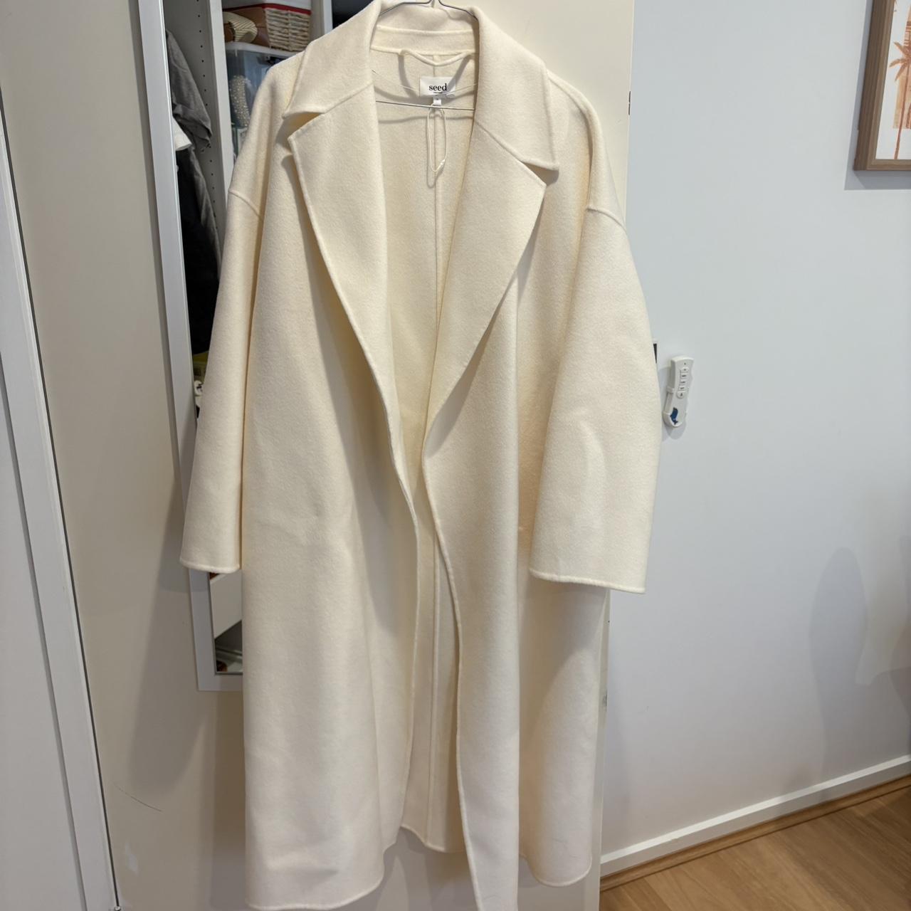 Seed cream oversized coat Roomy fit, no belt or... | Depop