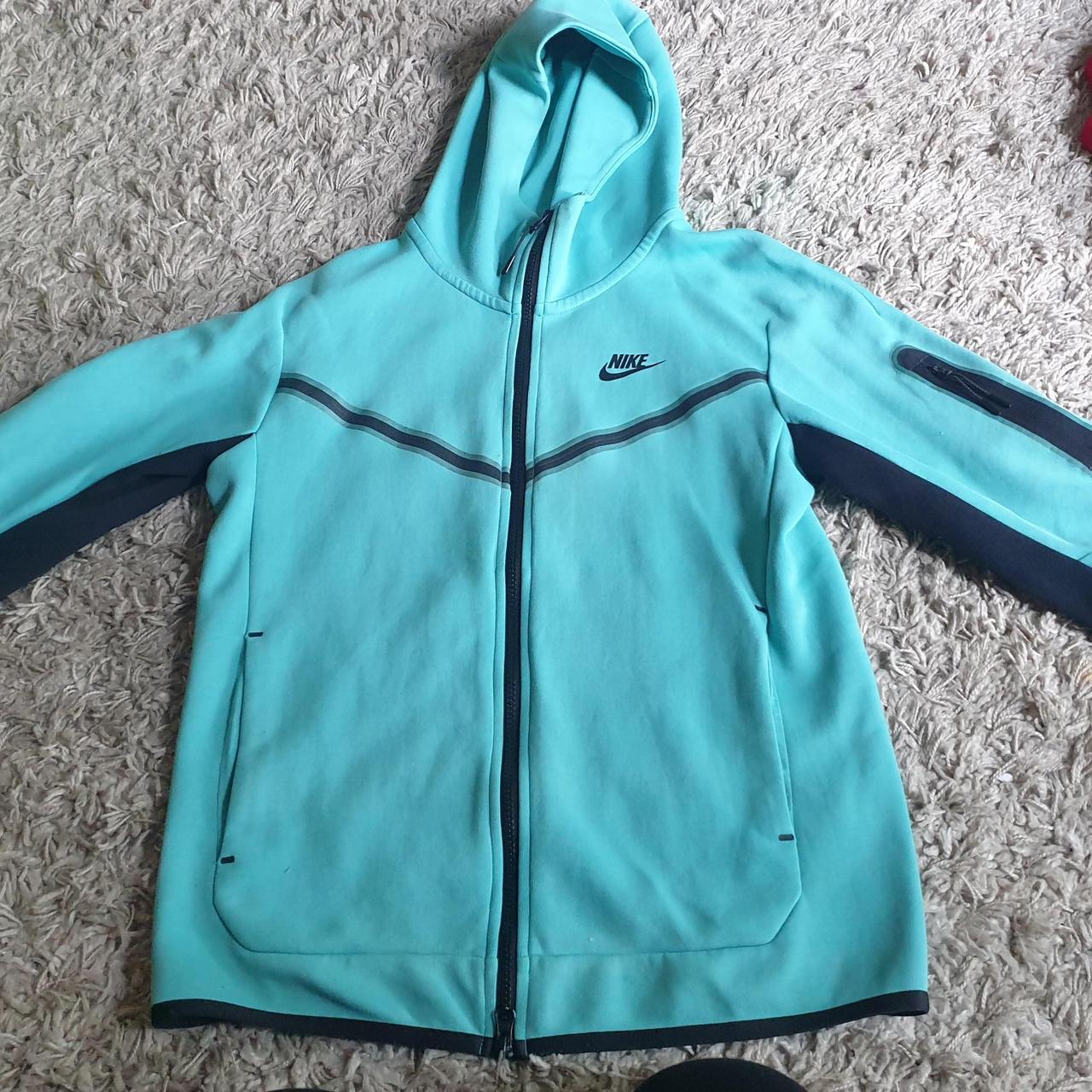 Nike Tech Fleece Teal And Black Jacket In Excellent Depop