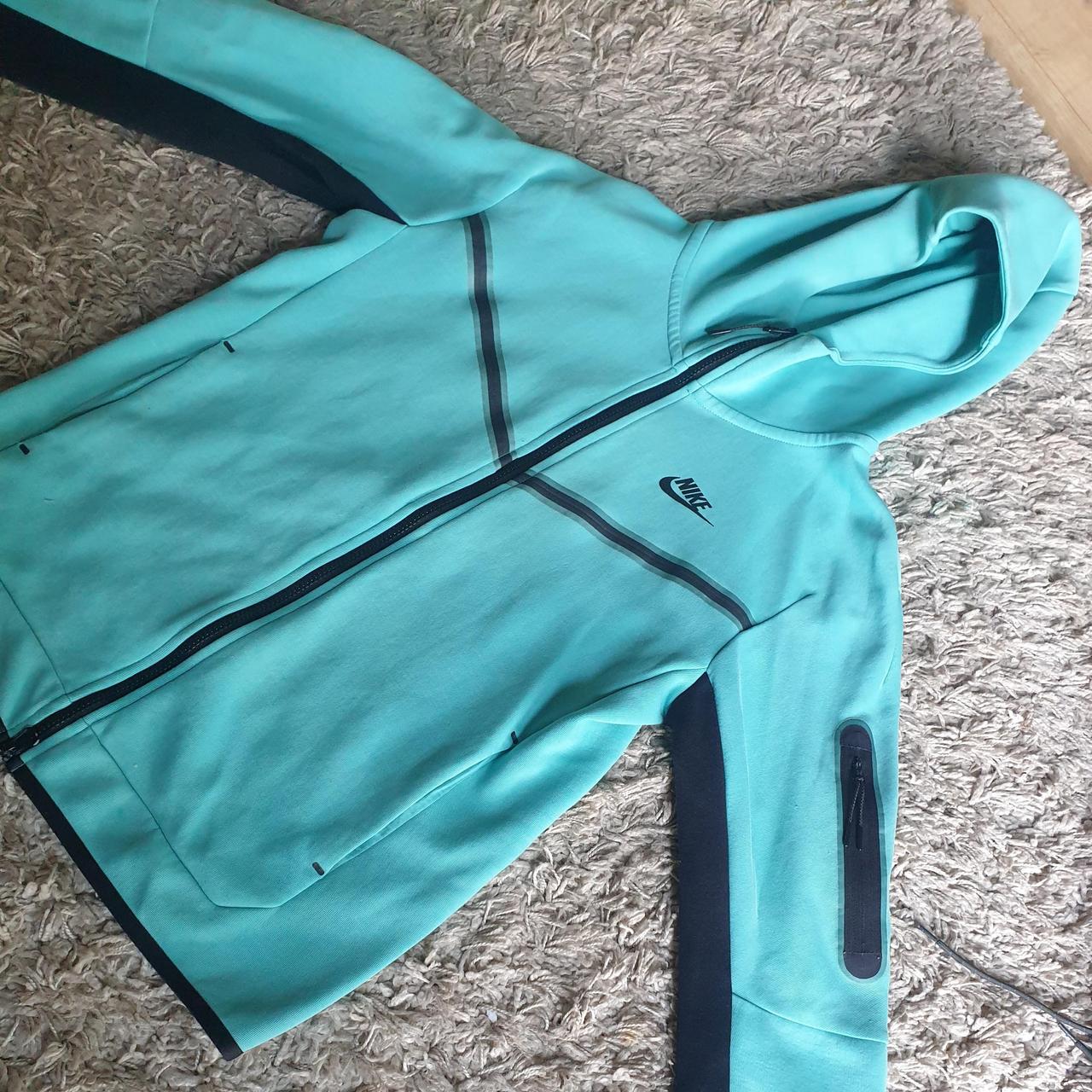 Nike Tech Fleece Teal And Black Jacket In Excellent Depop