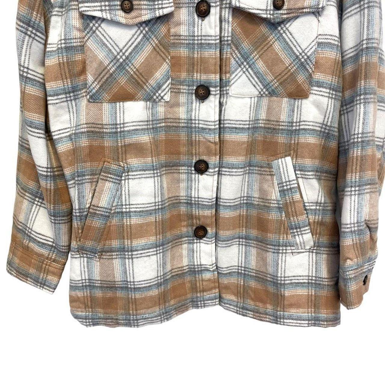 Love Tree Plaid Shacket Size XL, Measures more a... - Depop