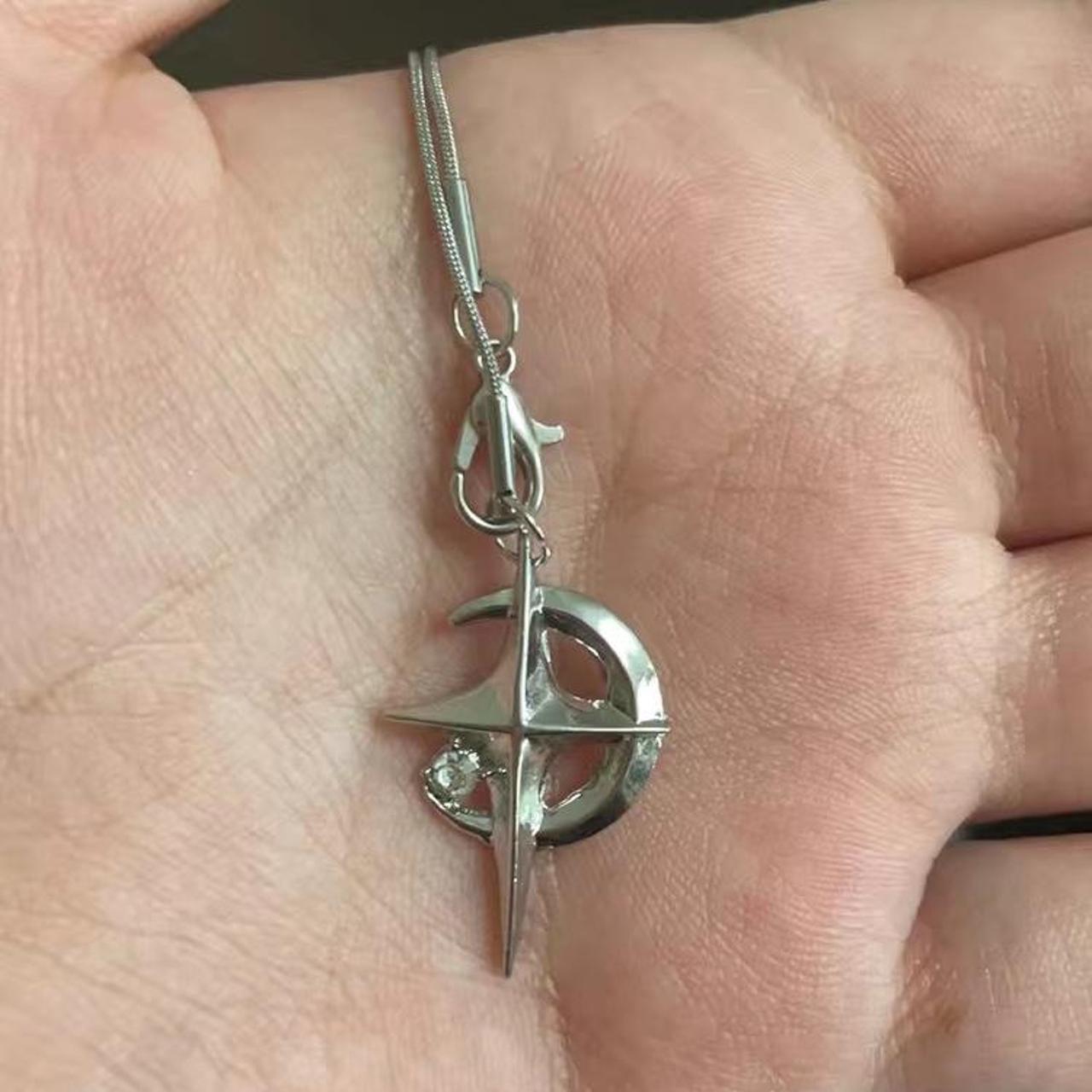 Gorgeous Y2k Moon Star Pendant Galaxy Necklace -... - Depop