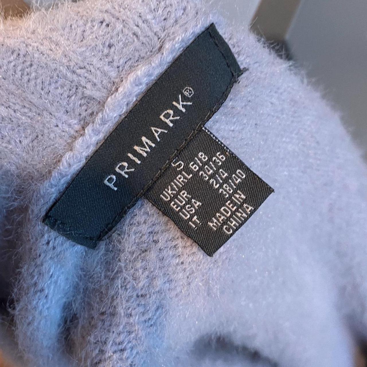 Blue fluffy v neck sweater from primark Size small,... - Depop