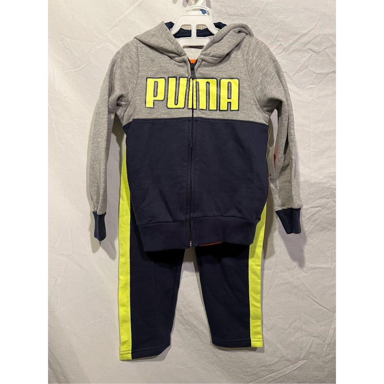 Puma 3 Piece Kids Jogger Set Sz 4T Navy Blue in... - Depop