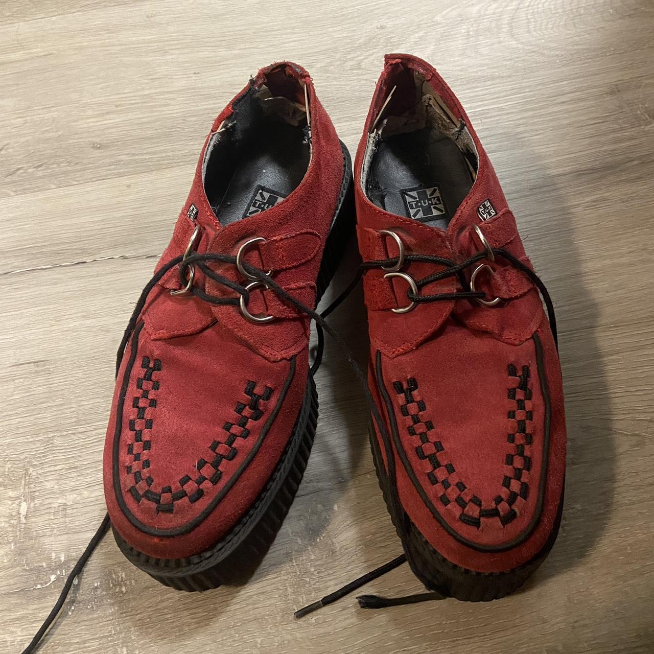 Original T.U.K. true red creepers! Inside of heels... | Depop