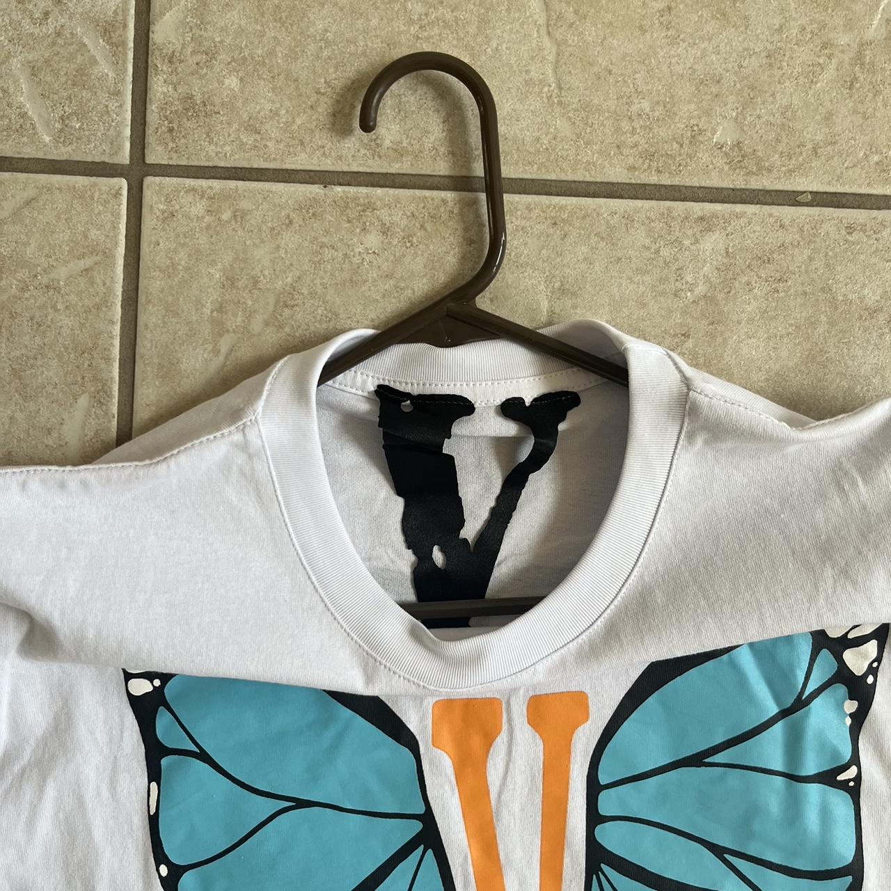 Vlone Blue Butterfly T-Shirt worn once - Depop