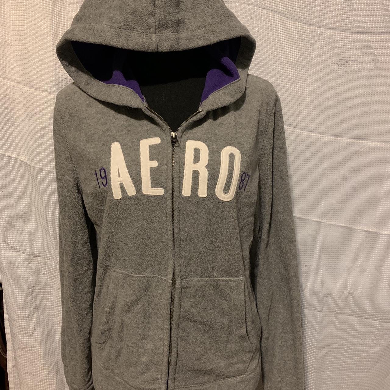 aeropostale grey zip up sweater size: XXL #aero... - Depop