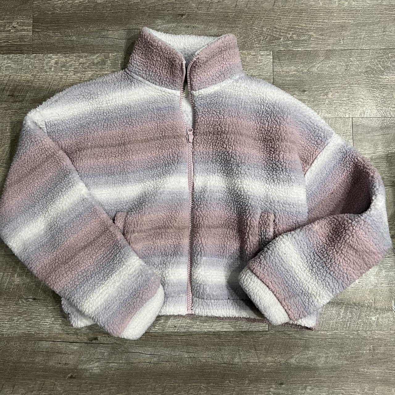 American Eagle cropped zip up Sherpa jacket.... - Depop
