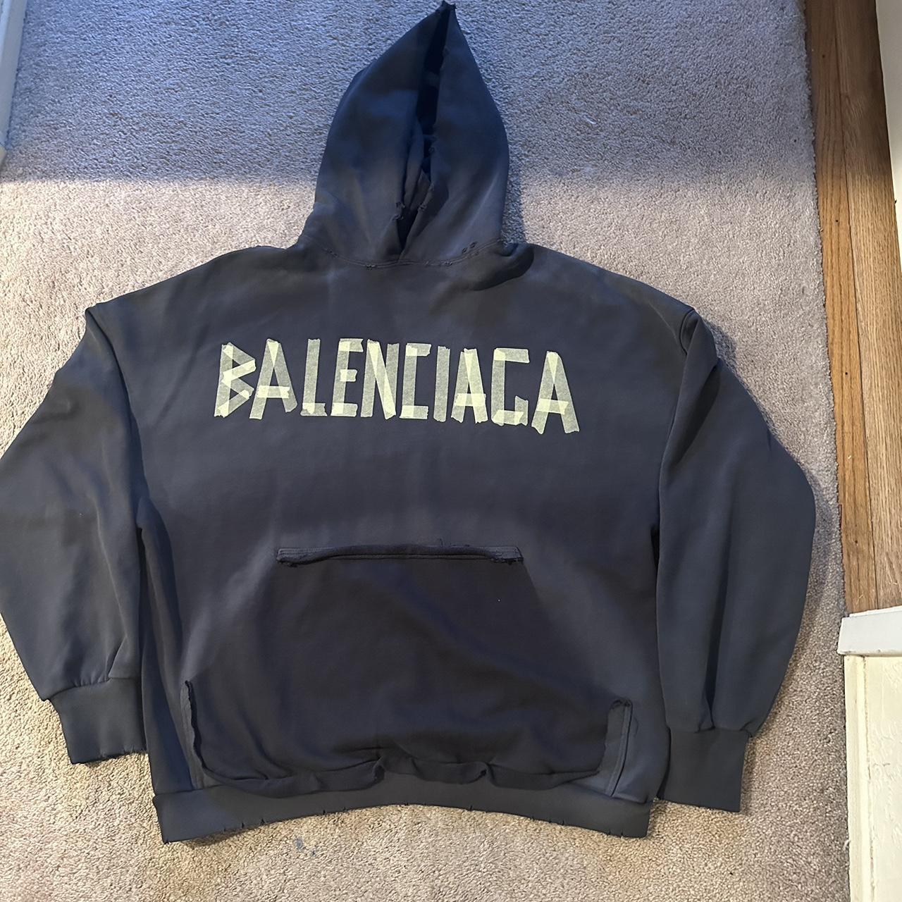 Name: Balenciaga Tape Hoodie 👽 Size : M Clothing... - Depop