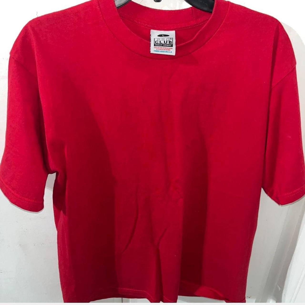 red pro club heavyweight shirt #proclub... | Depop