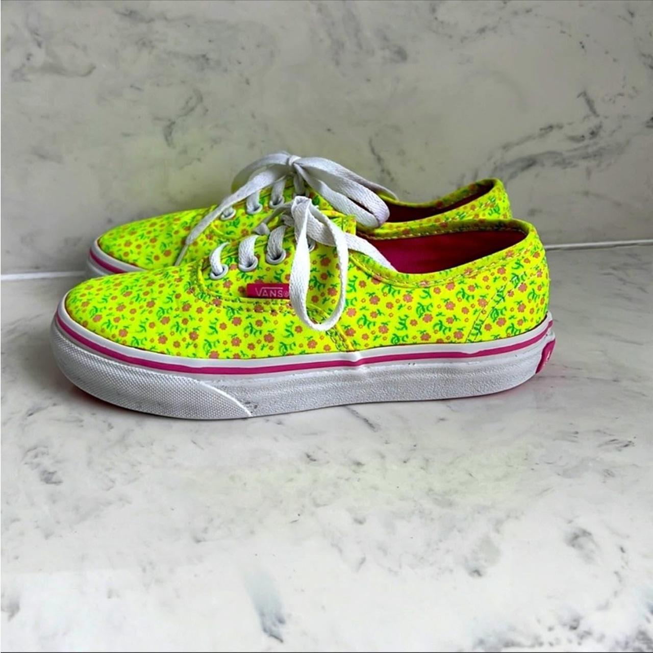 VANS Shoes Yellow Ditsy Floral Low Top Sneakers... - Depop