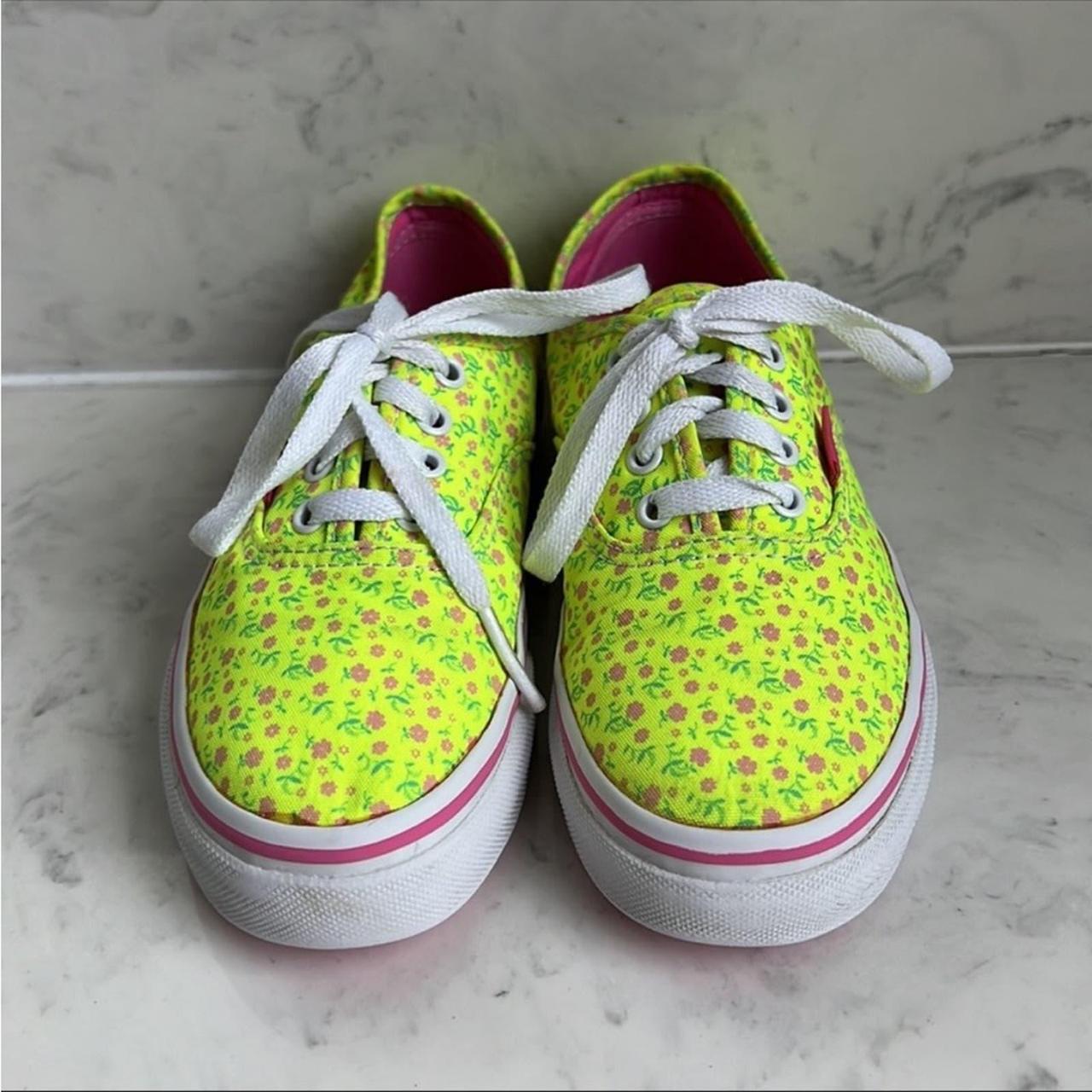 VANS Shoes Yellow Ditsy Floral Low Top Sneakers... - Depop