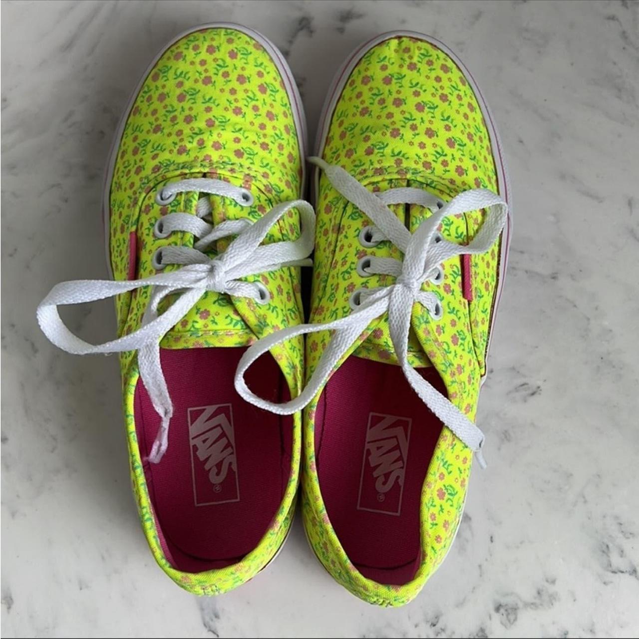 VANS Shoes Yellow Ditsy Floral Low Top Sneakers... - Depop