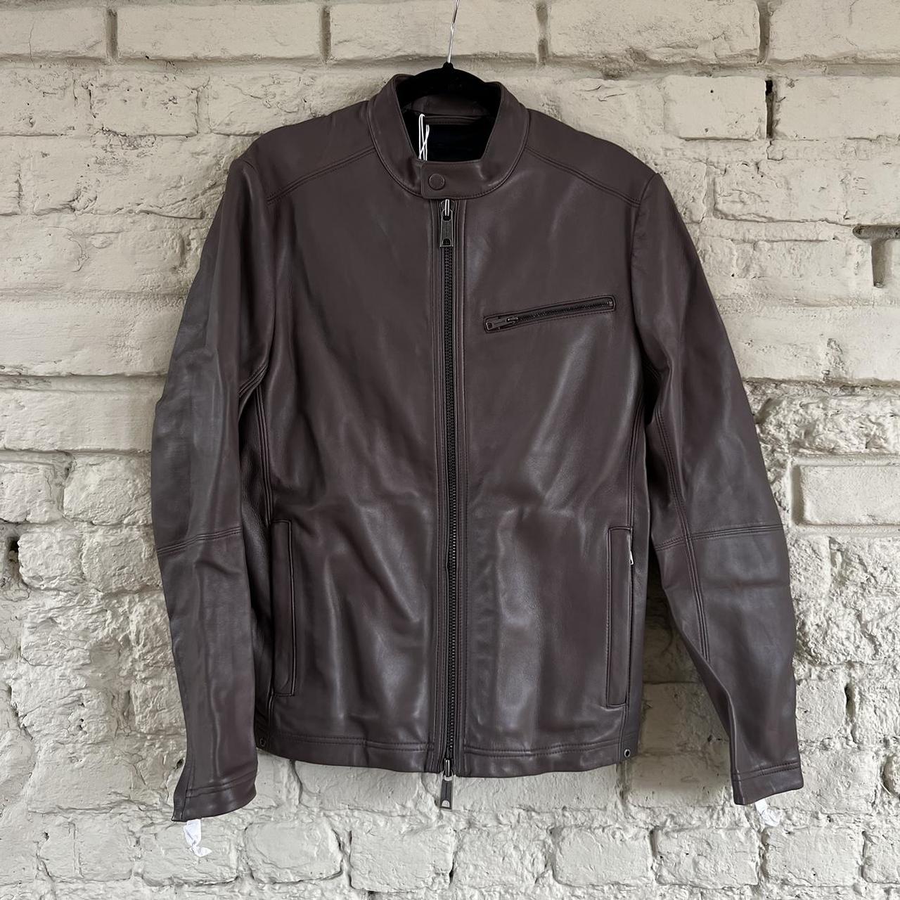 Alpha Tauri Leather Jacket size small, brand new.... - Depop