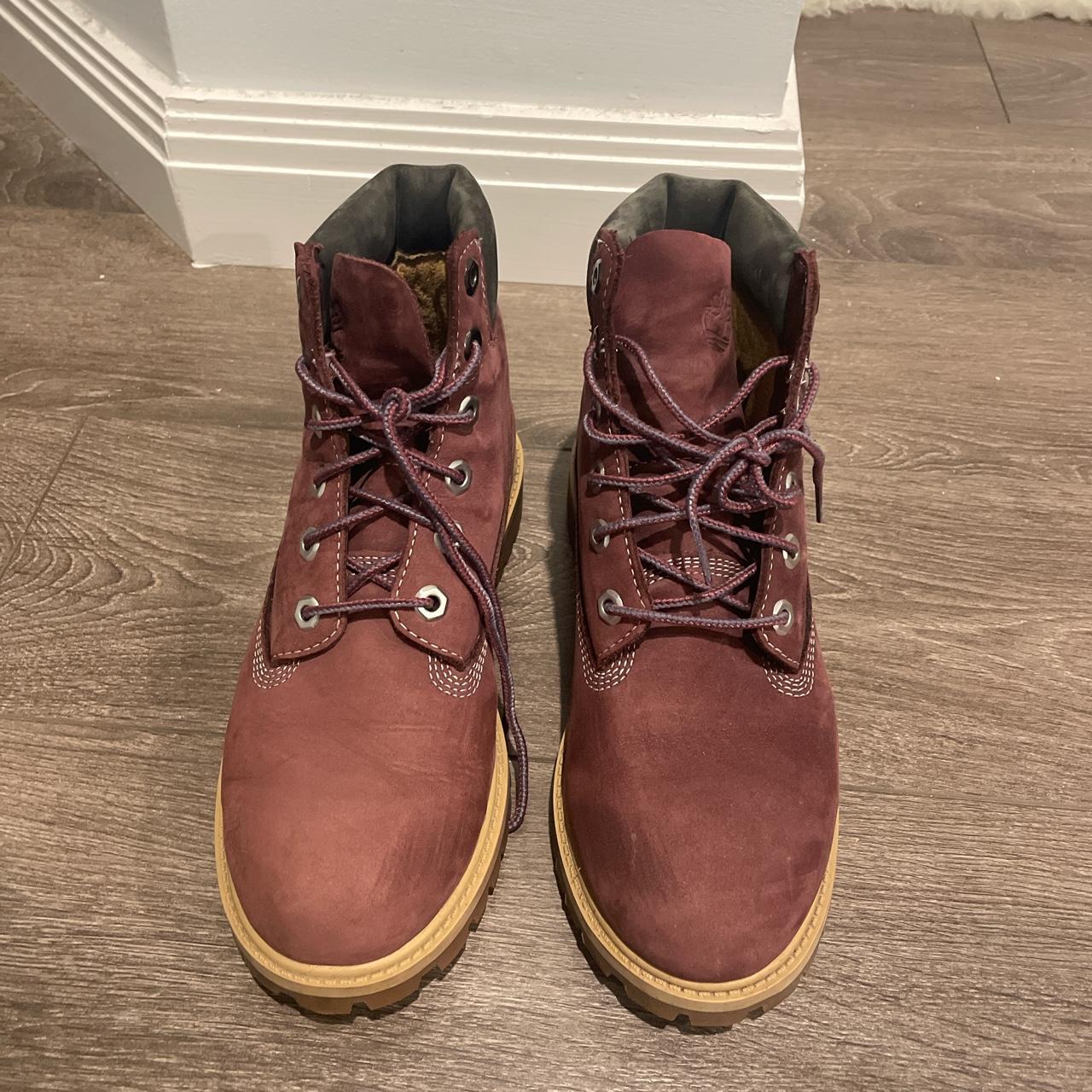 Authentic Timberlands women’s 6 inch burgundy /... - Depop