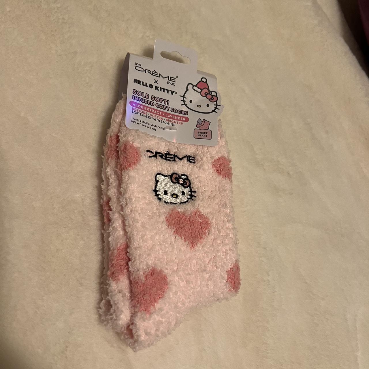 Pink Hello Kitty Fuzzy Socks Size Woman’s 5-11 #pink... - Depop