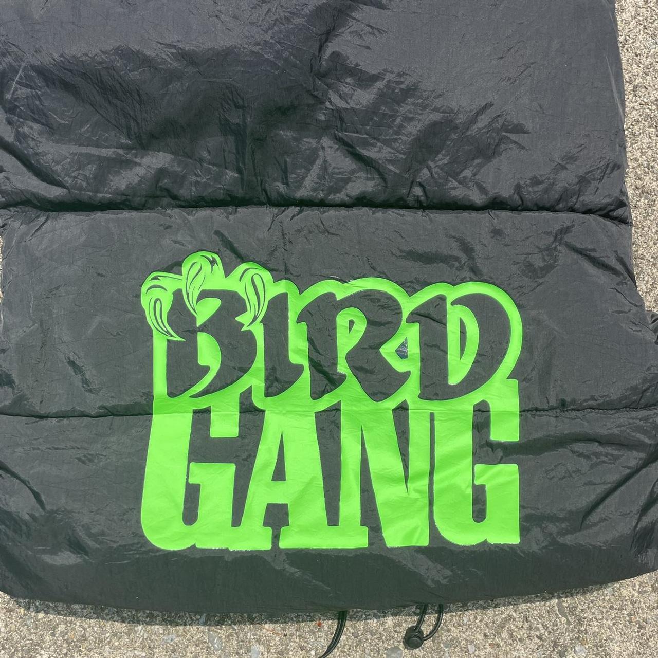Bird Gang PHL black puffer vest XXL Design shows no... - Depop
