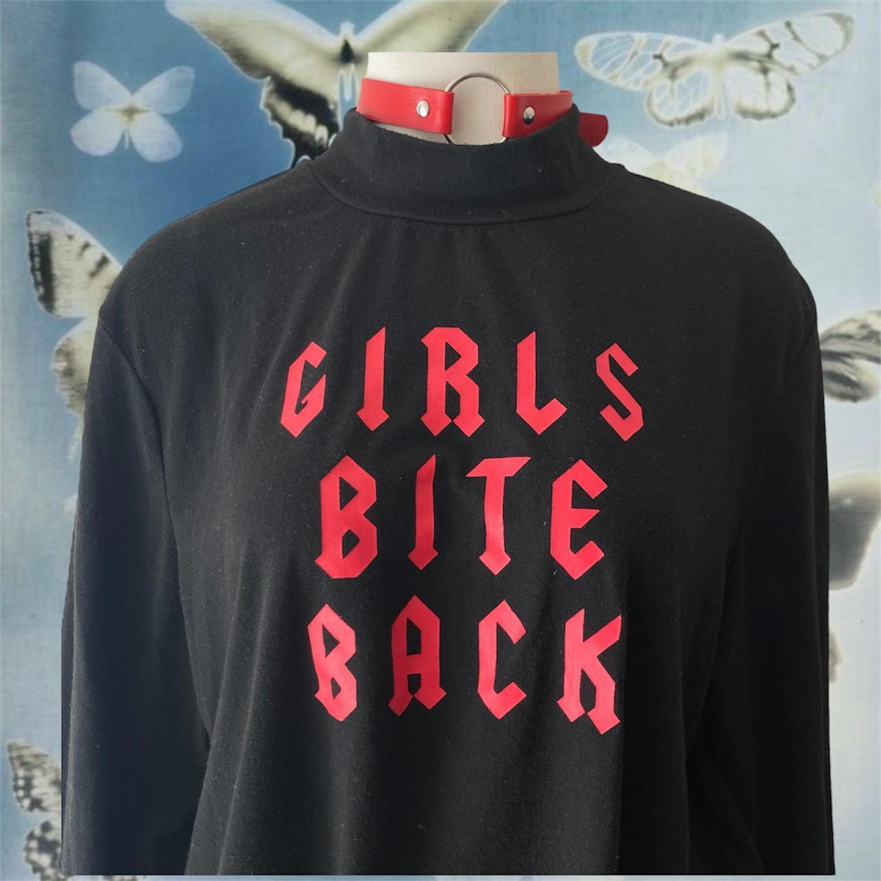 dangerfield long sleeve girls bite back top, size 16... - Depop