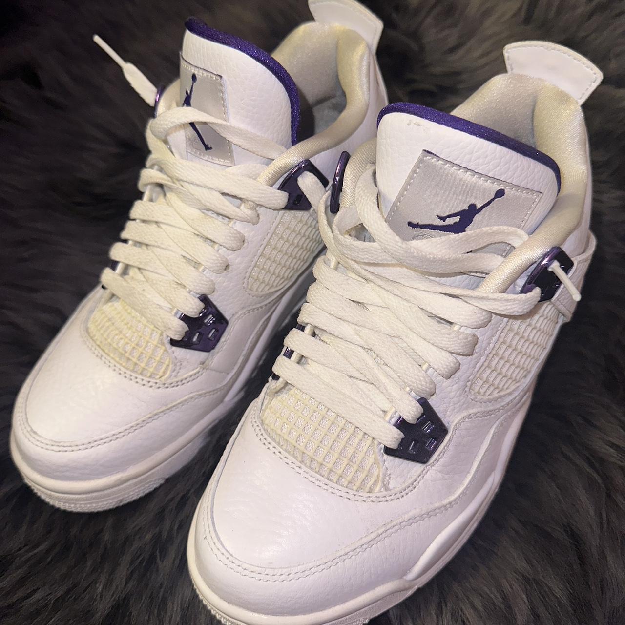 Purple Metallic 4s size 5.5 worn once good condition - Depop