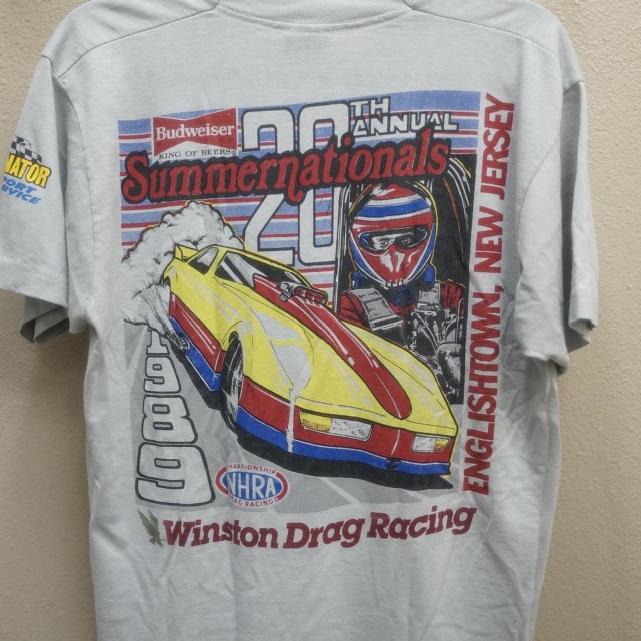 Vintage Racing shirt Tagged a L on Screen stars... - Depop