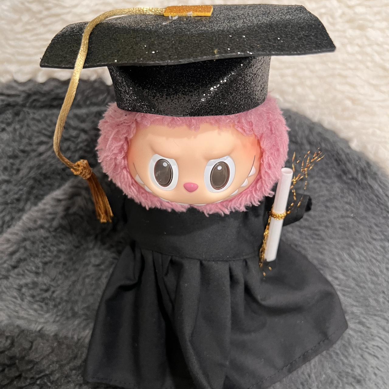 Adorable black graduation cap and gown for labubu... | Depop