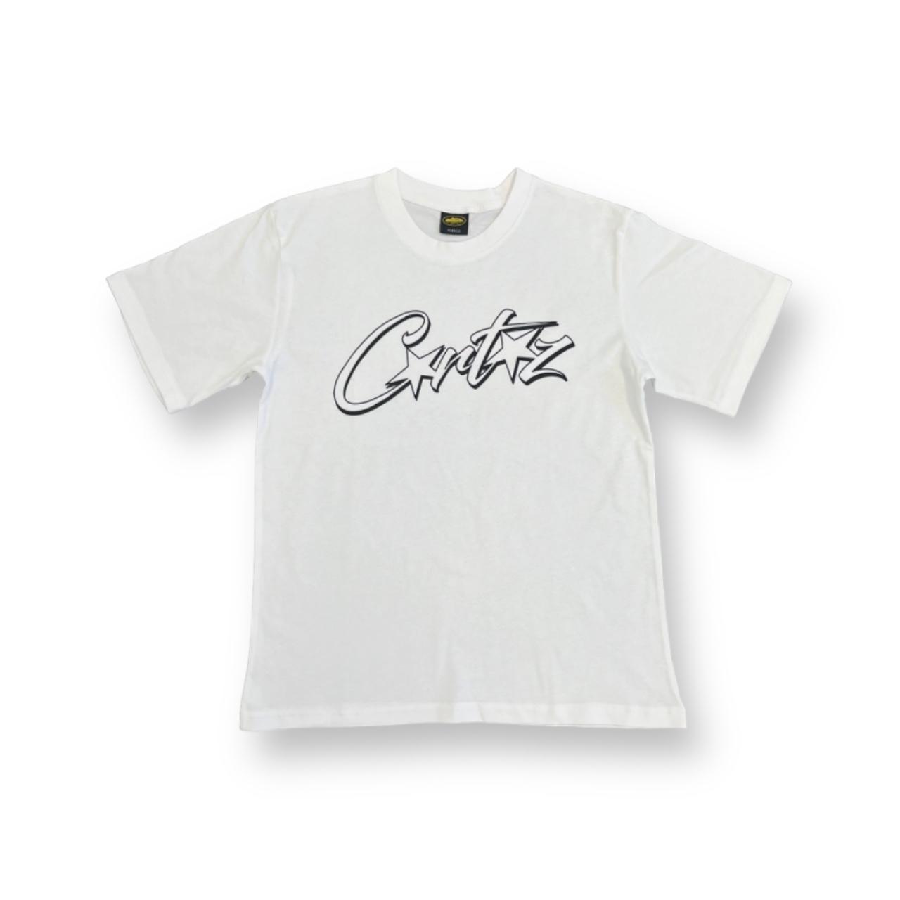 Corteiz script tee White and black Size large Brand... - Depop