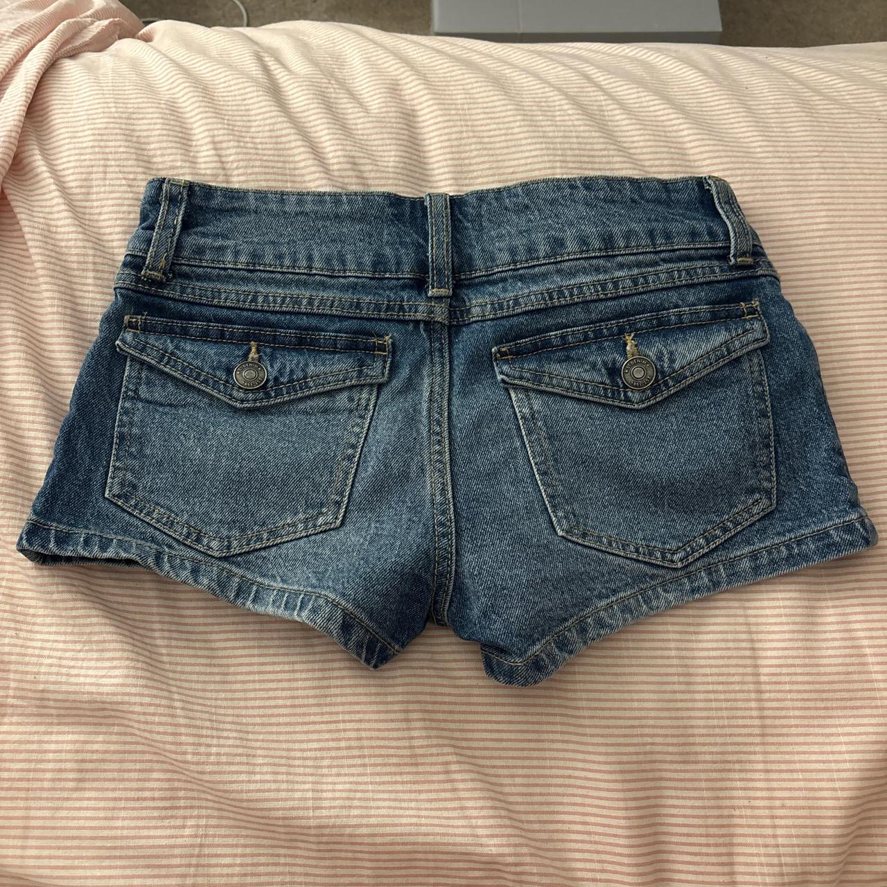 Low-rise denim shorts #denimshorts brand new (never... - Depop